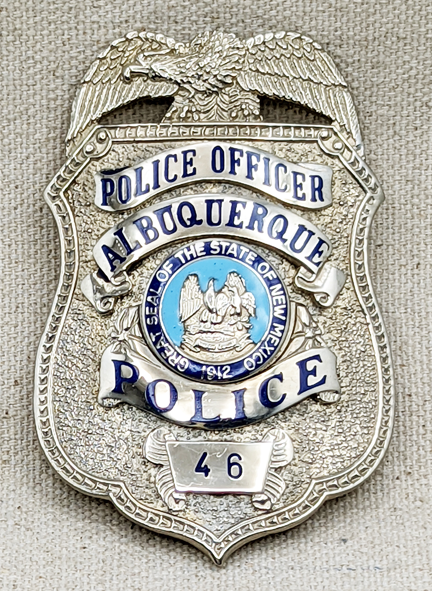 Beautiful High Quality Ca 1980s Albuquerque Nm Police Officer Badge 46