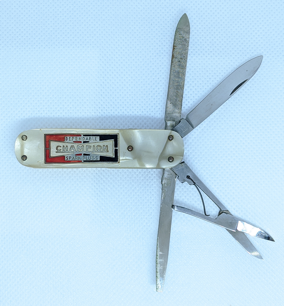 Mid - Late 1930's Advertising Pocket Knife for Champion Spark Plugs ... Mid - Late 1930's Advertising Pocket Knife for Champion Spark Plugs ...