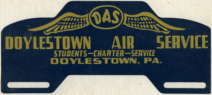 WWII Era Doylestown Air Service License Plate Topper in Mint Condition ... WWII Era Doylestown Air Service License Plate Topper in Mint Condition ...