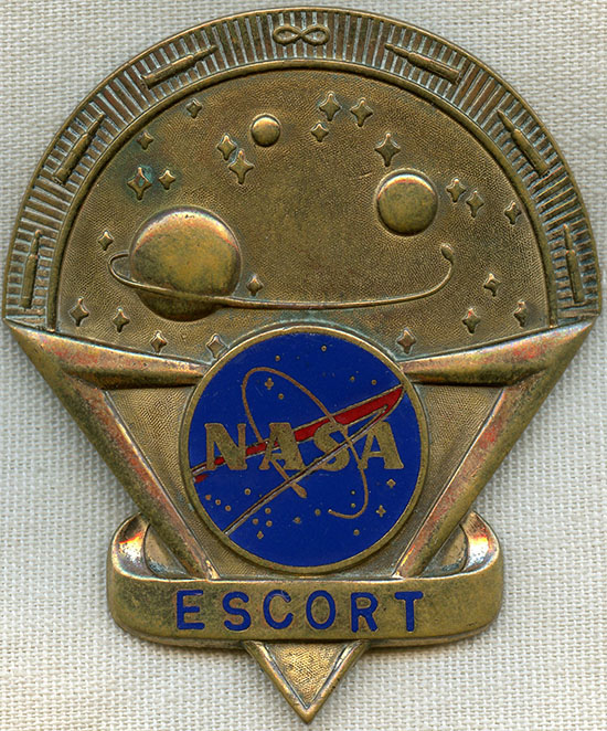 Rare Late 1950s Early 1960s Nasa Escort Hat Badge By Blackinton Flying Tiger Antiques