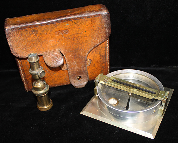 Wonderful 1930s Surveyors Or Foresters Staff Compass By Dietzen In A Kande Case Flying Tiger